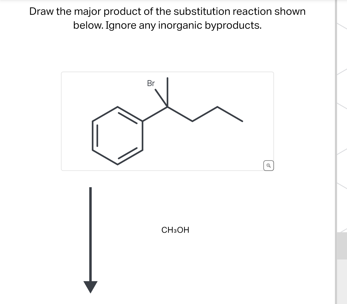 Solved Draw the major product of the substitution reaction | Chegg.com