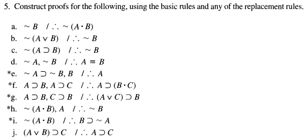 5. Construct proofs for the following, using the | Chegg.com