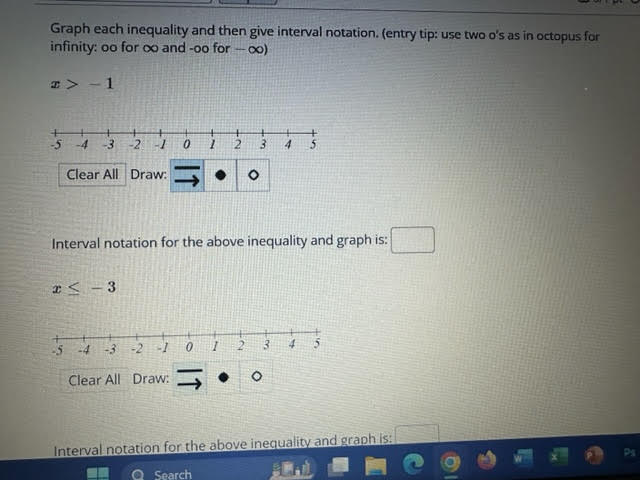 Solved Graph each inequality and then give interval | Chegg.com