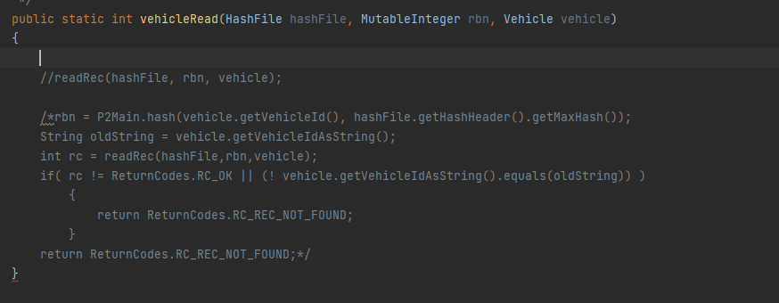 Solved public static int vehicleRead (HashFile hashFile, | Chegg.com