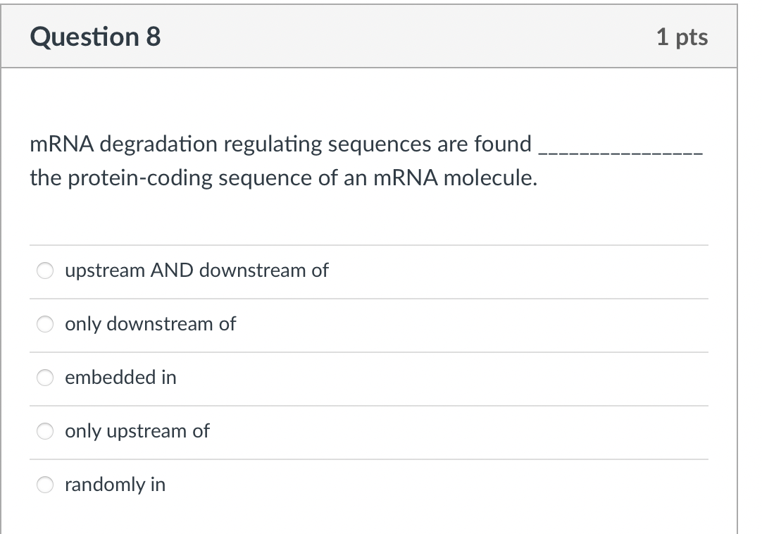 Solved mRNA degradation regulating sequences are found the | Chegg.com