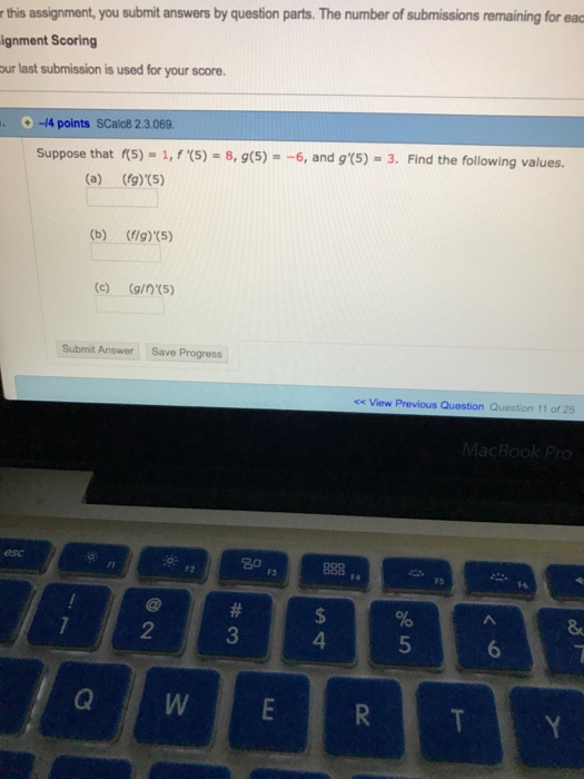 Solved Suppose That F 5 1 F 5 8 G 5 6 And