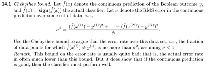 14.1 Chebyshev bound. Let f(x) denote the continuous | Chegg.com