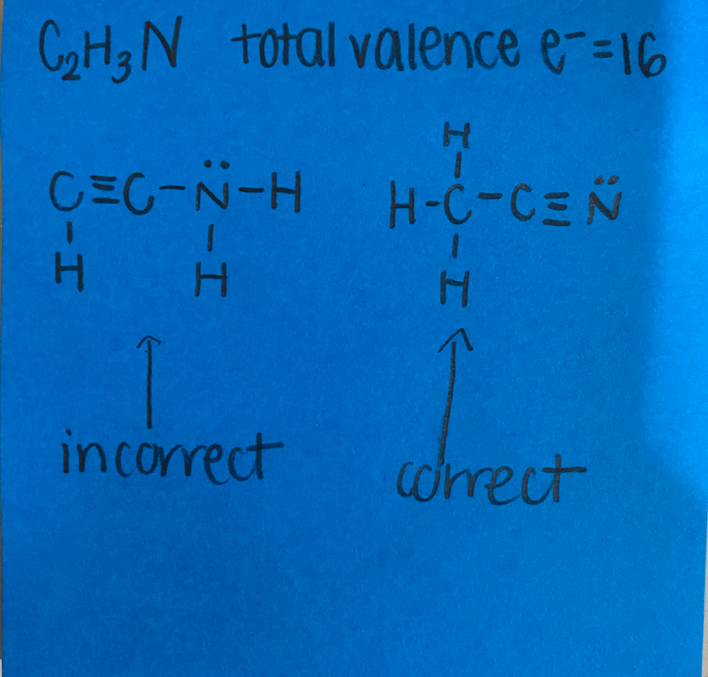 Solved When Does The Lewis Dot Structure For C2H3N Have To Chegg Solved When Does The Lewis Dot Structure For C2H3N Have To Chegg