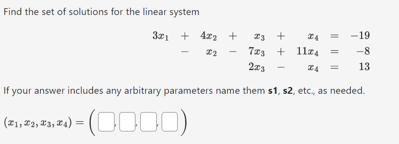 Solved Find the set of solutions for the linear | Chegg.com