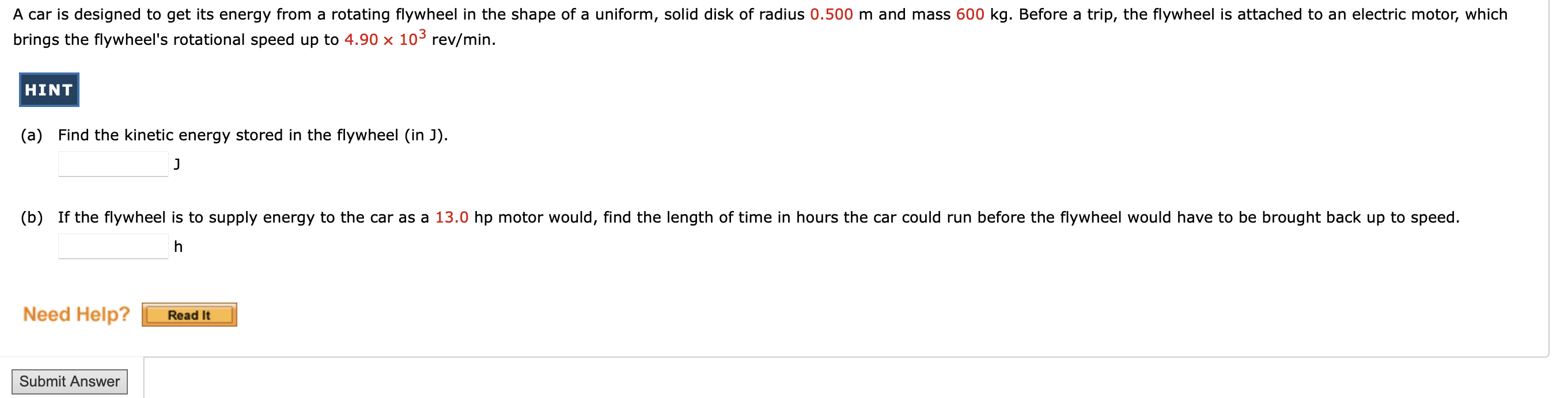 Solved brings the flywheel's rotational speed up to | Chegg.com