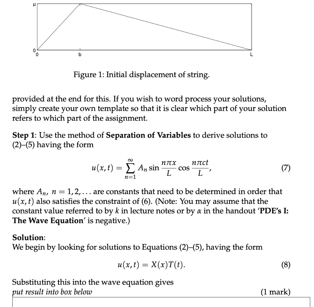 Solved The problem is concerned with a uniform string | Chegg.com