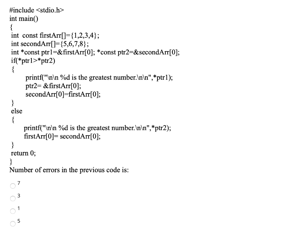 Solved #include int main() { int const | Chegg.com