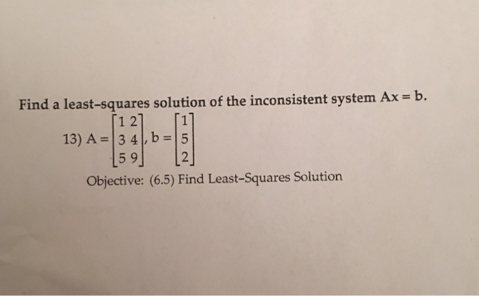 Solved Find a least-squares solution of the inconsistent | Chegg.com