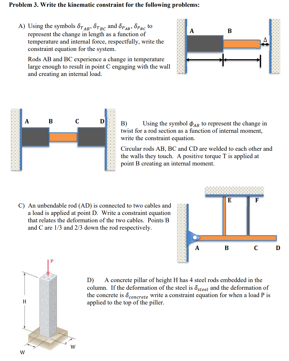 Solved Problem 3. Write the kinematic constraint for the | Chegg.com