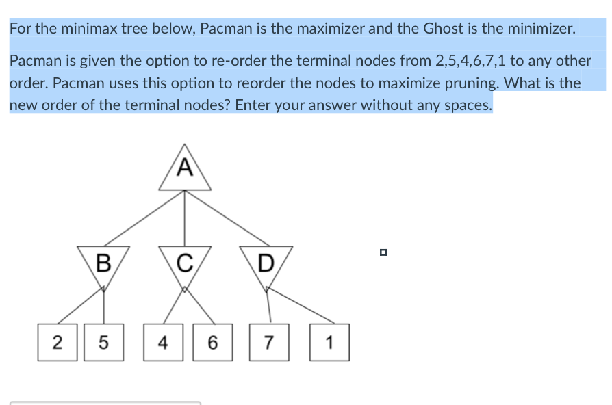 For the minimax tree below, Pacman is the maximizer | Chegg.com