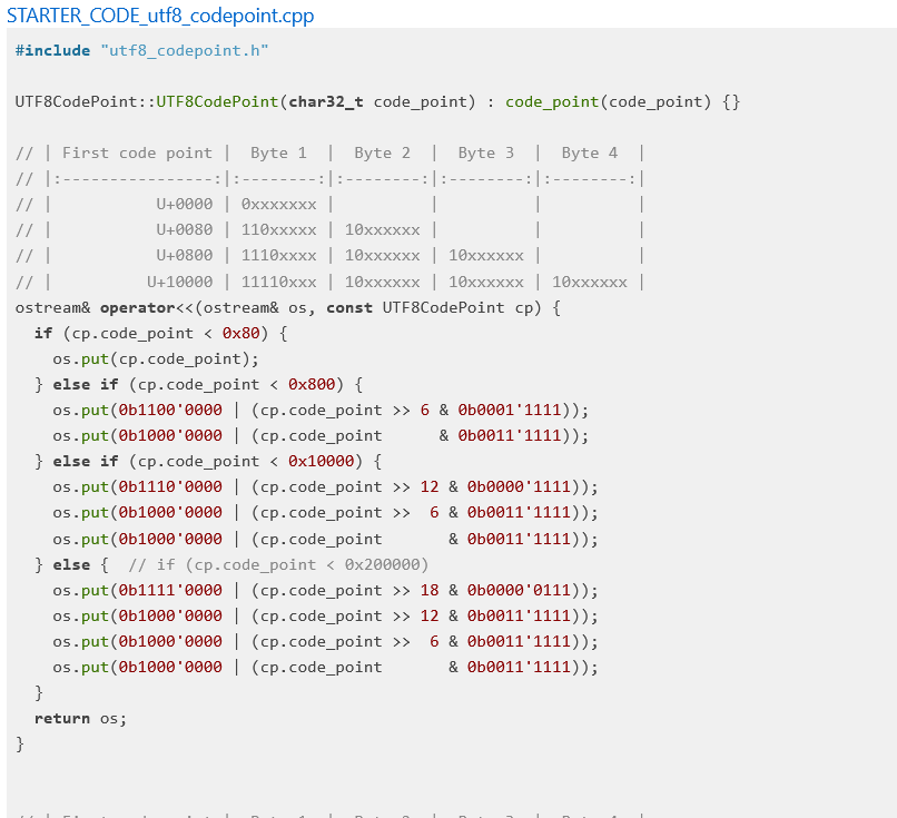 Solved C++ Project: UTF-8 Learning Goals Here's what you'll | Chegg.com