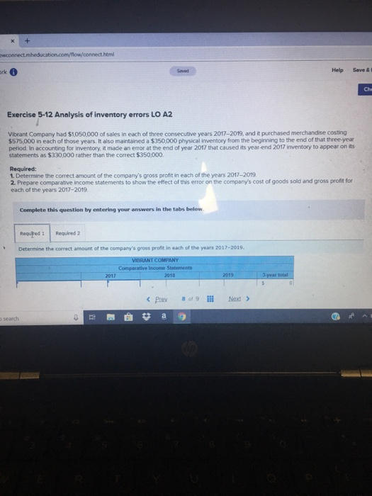 Solved ml ork «ο Help Save & Che Exercise 5-12 Analysis of | Chegg.com