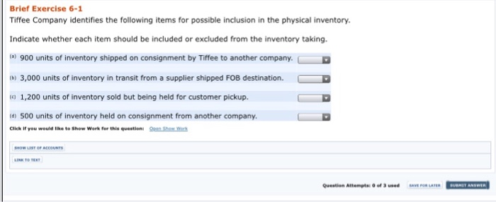 Solved Brief Exercise 6-1 Tiffee Company identifies the | Chegg.com