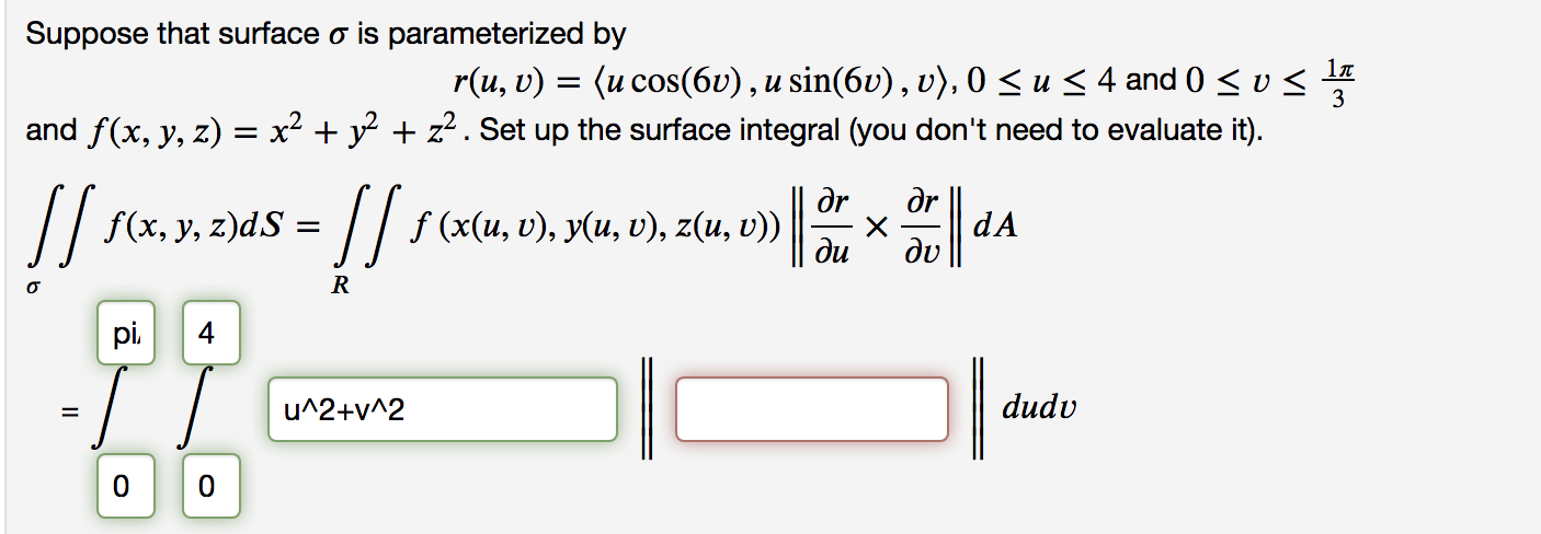 Solved Suppose that surface 𝜎 is parameterized by | Chegg.com