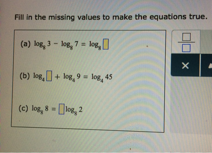 Solved Fill in the missing values to make the equations true | Chegg.com