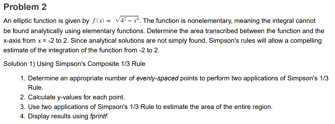 Solved = Problem 2 An elliptic function is given by f(x) = | Chegg.com