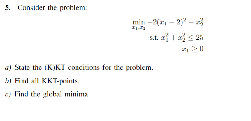 Solved Consider the problem:minx1,x2-2(x1-2)2-x22 | Chegg.com