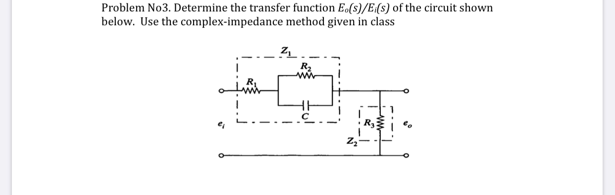 Solved Problem No3. Determine the transfer function | Chegg.com