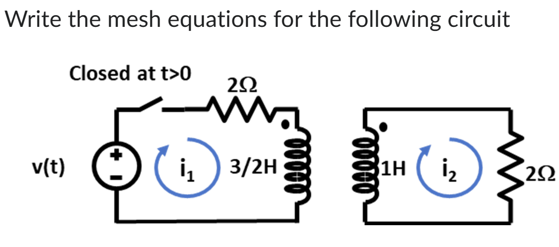 Solved Write the mesh equations for the following circuit | Chegg.com