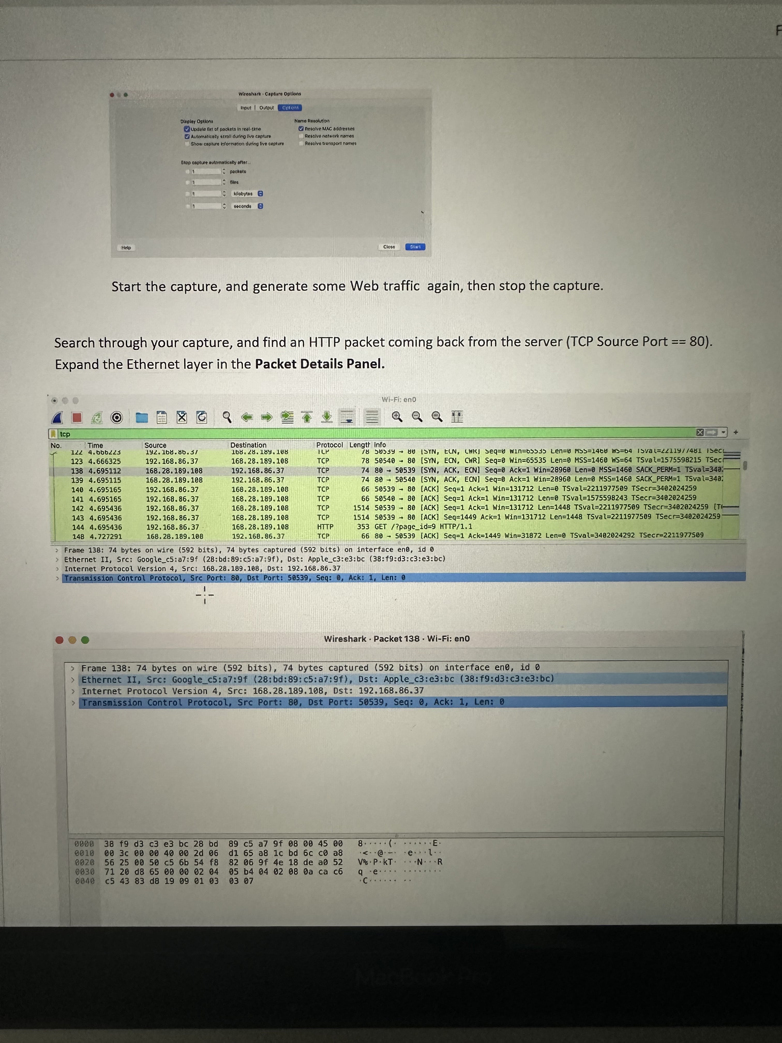 Solved Packet Capture (Packet Sniffing) A packet sniffer is | Chegg.com