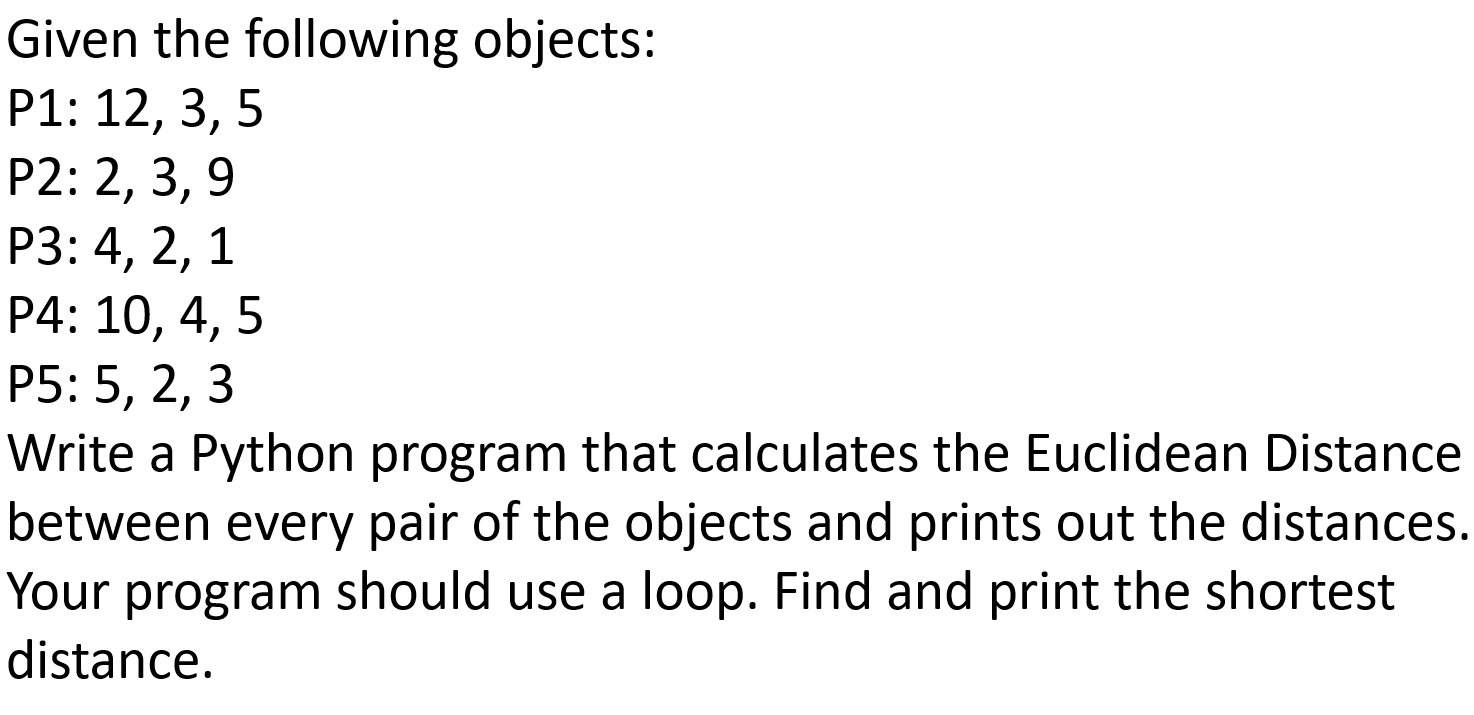 Solved Given the following objects: P1:12,3,5 P2:2,3,9 P3: | Chegg.com
