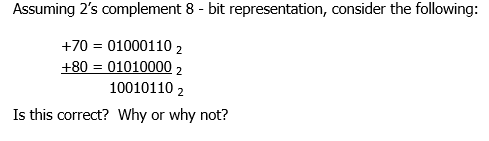 Solved Assuming 2's complement 8 - bit representation, | Chegg.com