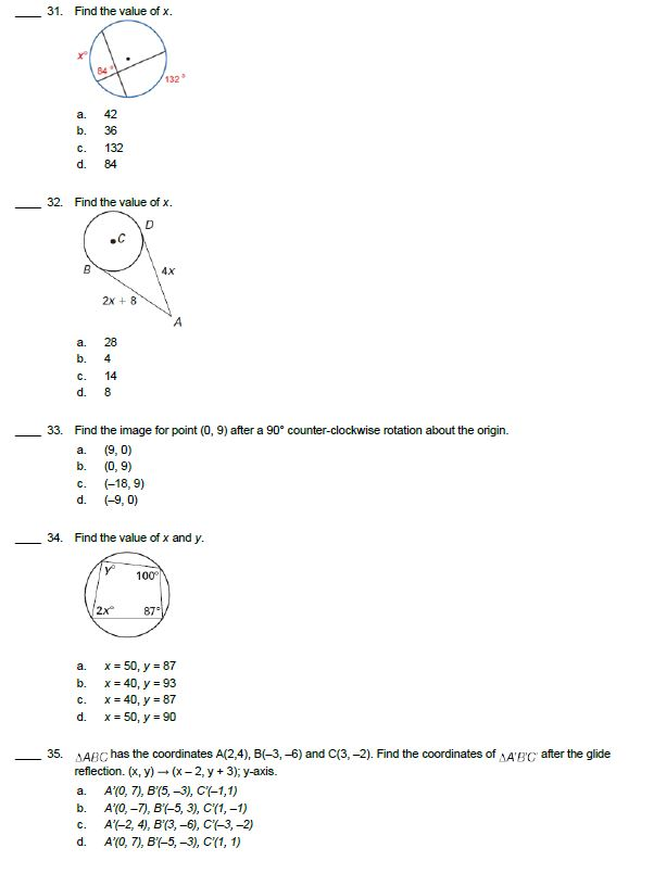 Solved 28. Which graph shows the locus of points that are 3 | Chegg.com