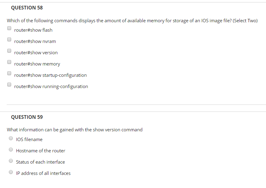 Solved QUESTION 58 Which of the following commands displays | Chegg.com