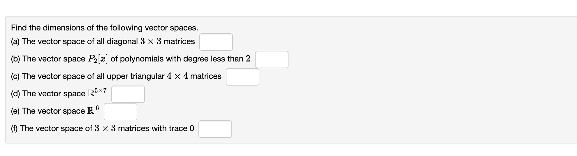 Solved Find the dimensions of the following vector | Chegg.com