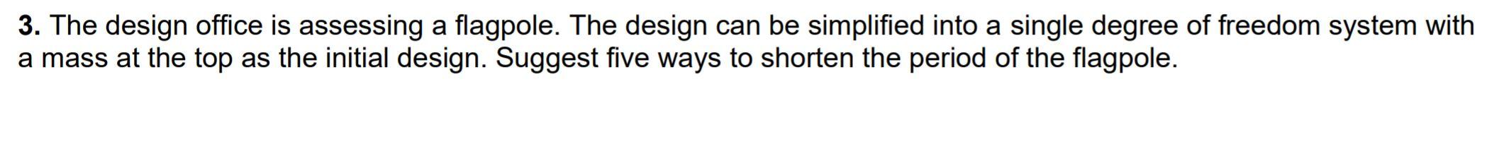 Solved 3. The design office is assessing a flagpole. The | Chegg.com
