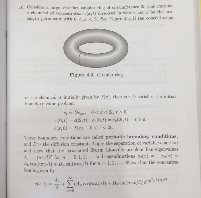 Solved 10. Consider a large, circular, tubular ring of | Chegg.com