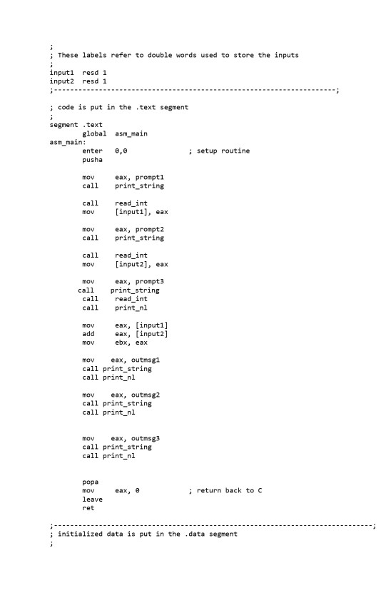 Debugging Assembly Programs by Code Inspection Task | Chegg.com