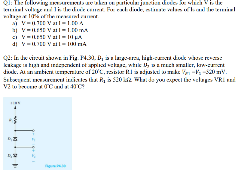 Solved Q1: The following measurements are taken on | Chegg.com