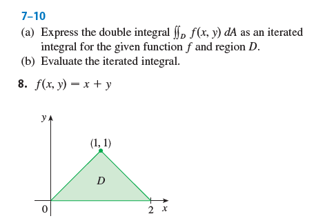 Solved 7-10 (a) Express the double integral | f(x, y) dA as | Chegg.com