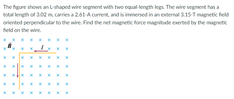 Solved The figure shows an L-shaped wire segment with two | Chegg.com