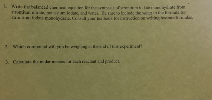 Solved Write the balanced chemical equation for the | Chegg.com