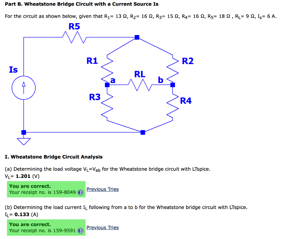 Solved Part B. Wheatstone Bridge Circuit with a Current | Chegg.com