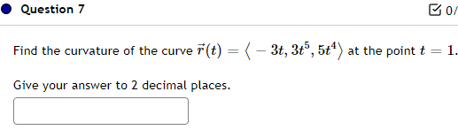 Solved Find the curvature of the curve r(t)= −3t,3t5,5t4 at | Chegg.com