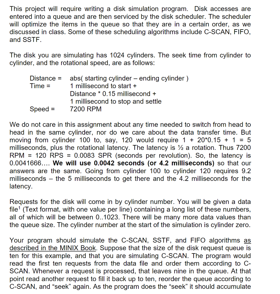 Solved Please write a FIFO disk simulating program in C | Chegg.com