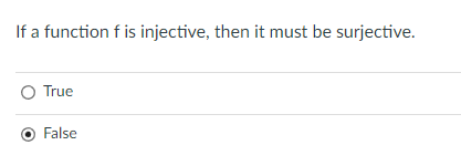 Solved If a function f is injective, then it must be | Chegg.com