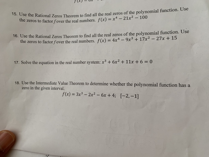 Solved se the Rational Zeros Theorem to find all the real | Chegg.com