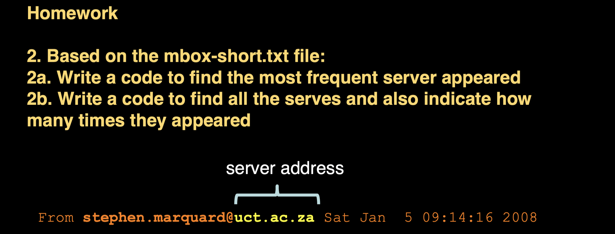 Solved Homework 2. Based on the mbox-short.txt file: 2a. | Chegg.com