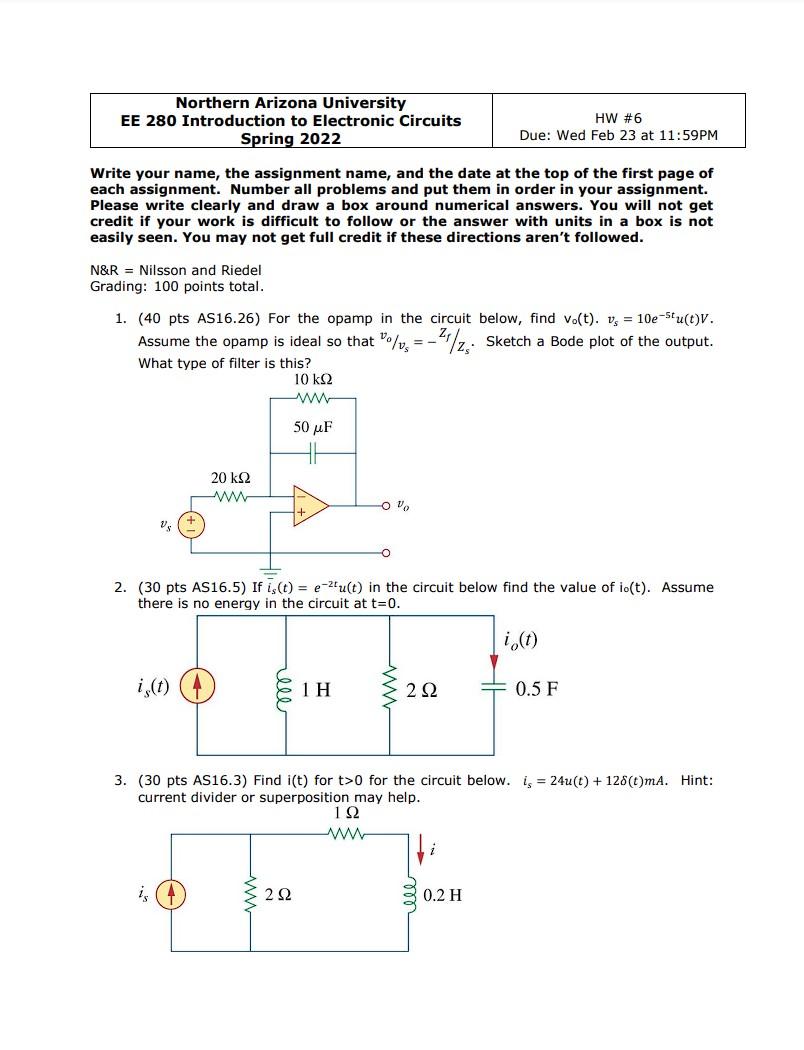Solved Write your name, the assignment name, and the date at | Chegg.com