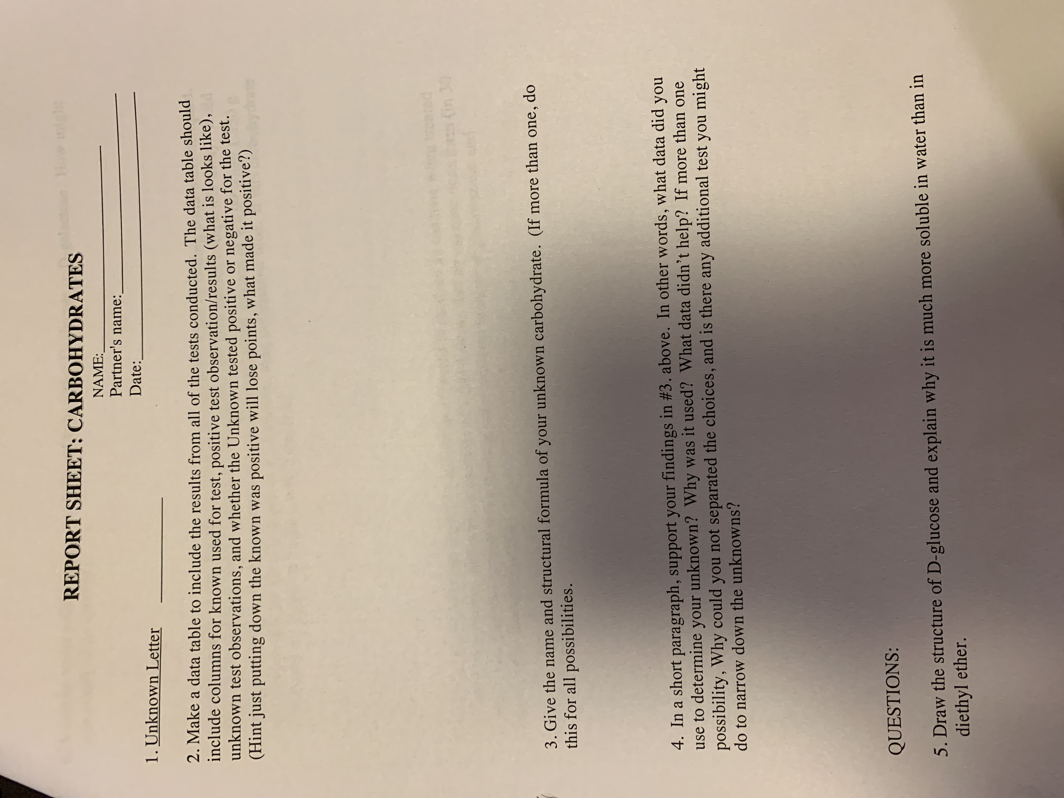 Solved 2. Make a data table to include the results from all | Chegg.com