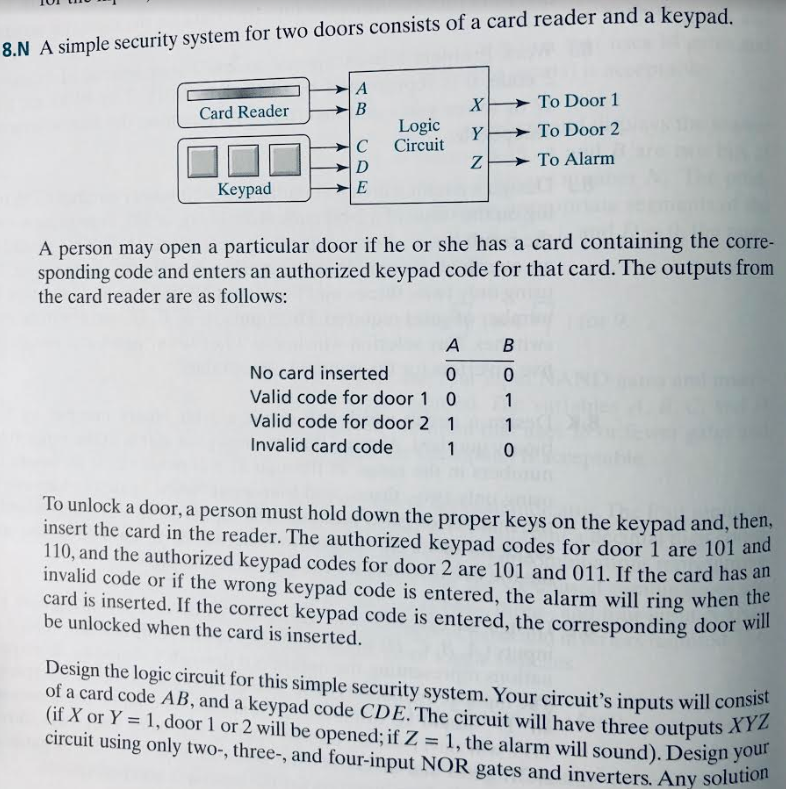 Solved 8.N A simple security system for two doors consists | Chegg.com