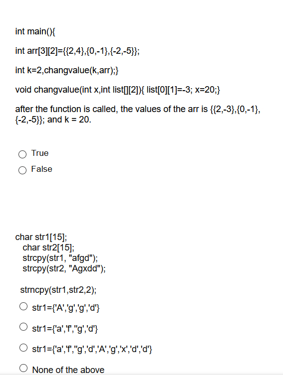 Solved int main(X int arr[3][2]={{2,4},{0,-1},{-2,-5}}; int | Chegg.com
