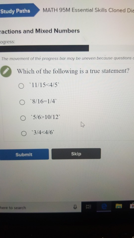 Solved Study Paths MATH 95M Essential Skills Cloned Dia | Chegg.com