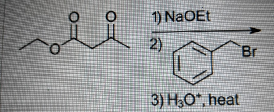 Solved 1) NaOEt - 7 ) NaOE ΣΟ 3) H30*, heat ilho ero HO | Chegg.com