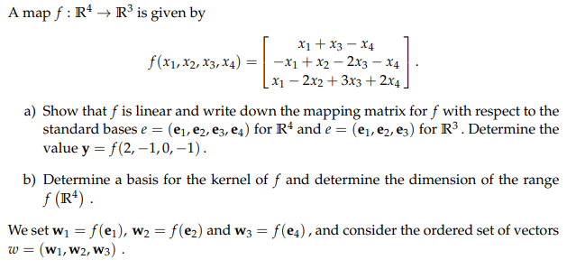 Solved A map f : R4 + R’ is given by f(x1, X2, X3, x4) = X1 | Chegg.com